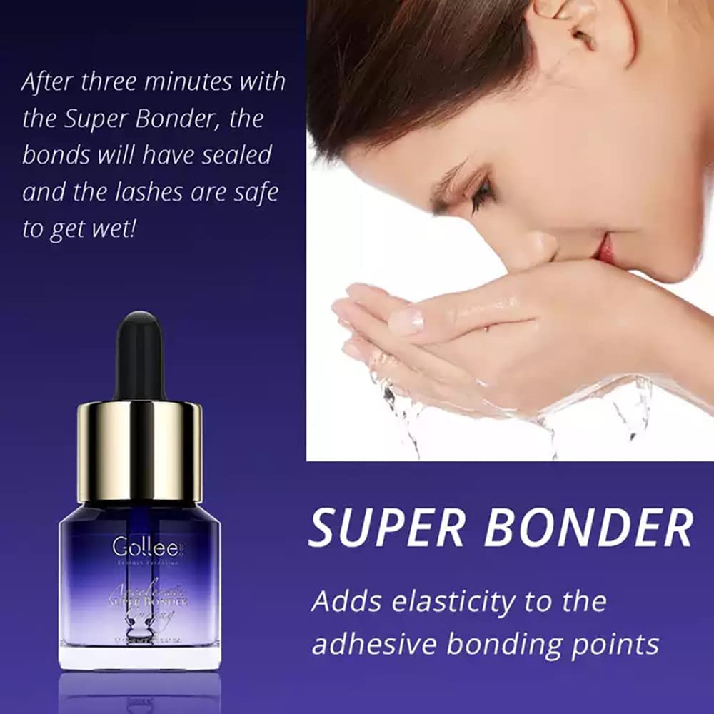 Super Bonder for Eyelash Extension Longer Retention Lash Glue Accelerator Eyelash Bonder for Lash Extensions Lash Sealant Lash Bonder Adhesive Companion Eyelash Extension Bonder -15ML