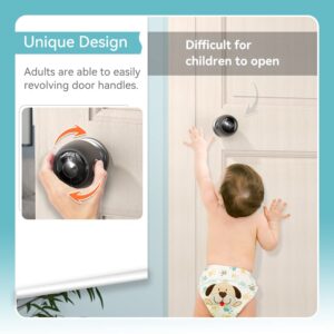 SAFELON 4 Pcs Transparent Safety Door Knob Covers for Toddler, Childproof Door Locks, Easy to Install (Clear-Black)