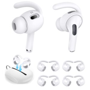 luckvan replacement ear hooks for airpods pro 2 ear tips anti slip silicone earbuds cover for airpods pro2 accessory wing tips white 4 pairs