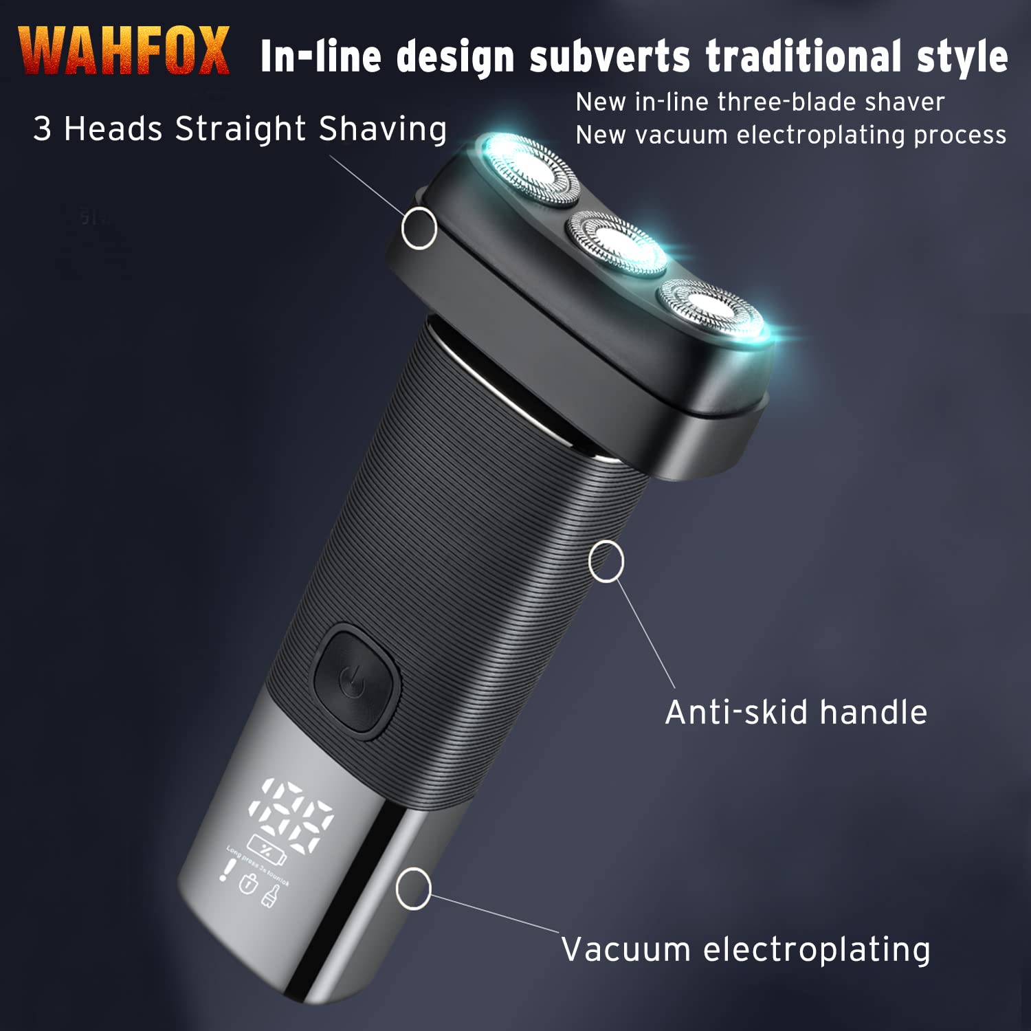 WAHFOX Electric Shaver Wet & Dry Shaver with Charging Stand, Pop-up Trimmer, with Shaving Cream, Rechargeable Shaver