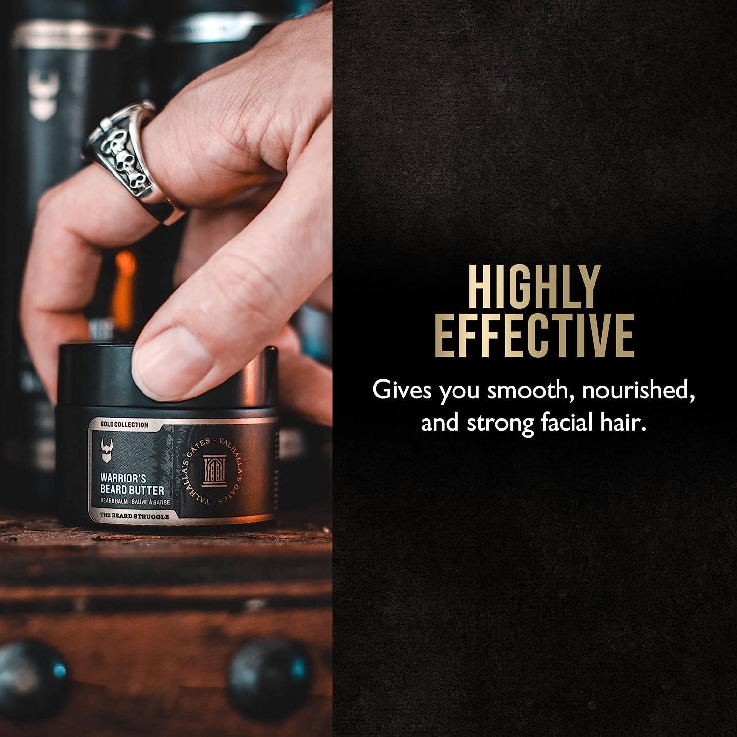 The Beard Struggle Warrior’s Beard Butter Aesir's Triumph - Platinum Collection - Non-Greasy Low-Hold Formula, Luxurious Cologne-Grade Fragrances 100% Natural - 50g / 1.76 US. oz. Warrior-Glass Jar