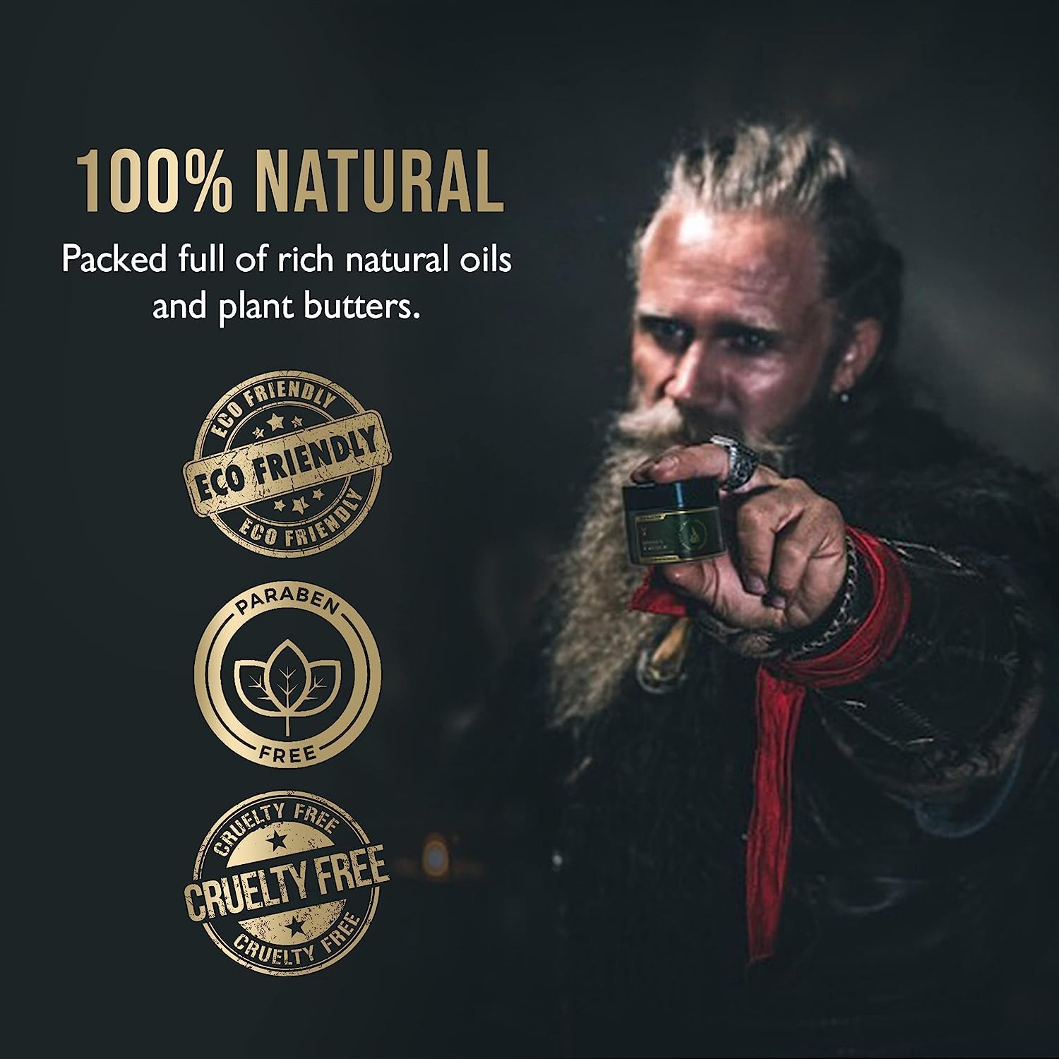 The Beard Struggle Warrior’s Beard Butter Aesir's Triumph - Platinum Collection - Non-Greasy Low-Hold Formula, Luxurious Cologne-Grade Fragrances 100% Natural - 50g / 1.76 US. oz. Warrior-Glass Jar