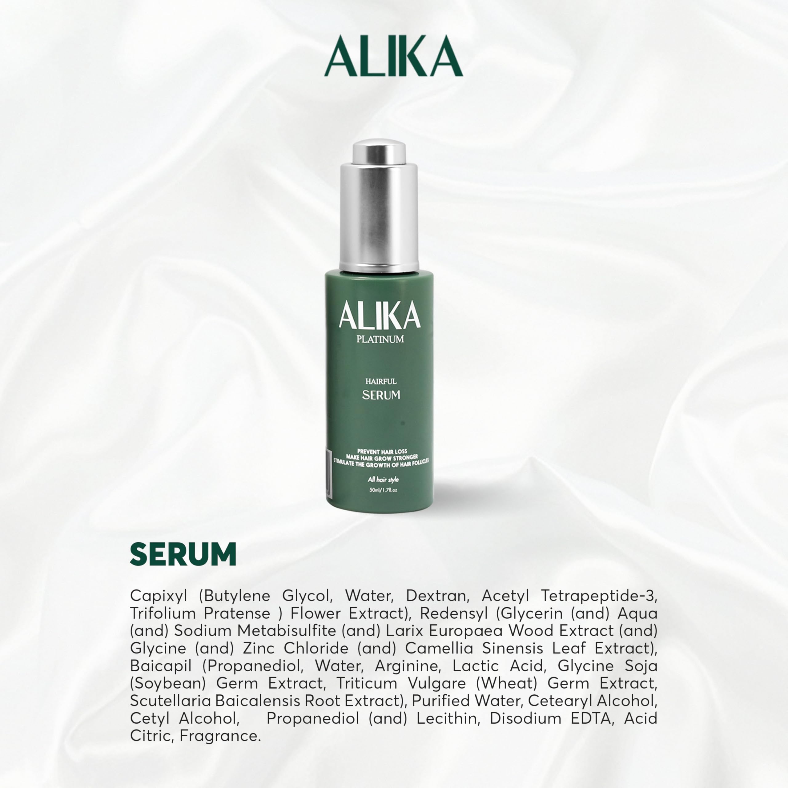 ALIKA Hair Growth Serum - Scalp Treatment for Hair Loss, Grow Gorgeous Hair for Women and Men, Suitable for Dry, Oily, Normal Scalp (50ml)