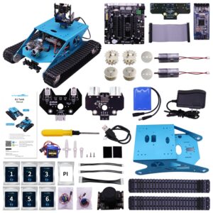 raspberry pi 4b 3b+ camera diy electronic kit ffor teens adults programmable g1 tank smart robot car kit（raspberry pi not include）