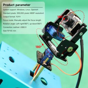 Raspberry Pi 4B 3B+ Camera DIY Electronic Kit Ffor Teens Adults Programmable G1 Tank Smart Robot Car Kit（Raspberry Pi NOT Include）