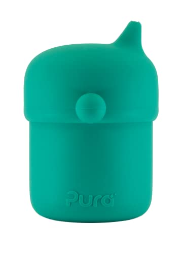 Pura my-my Silicone Sippy Cup - Training Cup, Reusable, Platinum Food Grade Medical Grade, Spill Proof Cups for Kids, Toddlers, Babies & Infants - 2-Pack Mint + Straw, Moss Combo