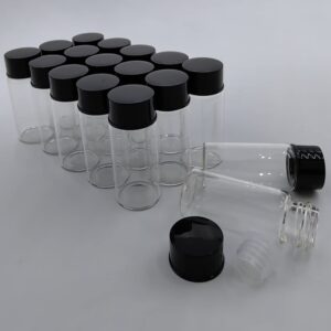 15 pcs 10 ml clear glass vials with screw caps and plastic stoppers,laboratory liquid sampling storage bottles, leak-proof bottles