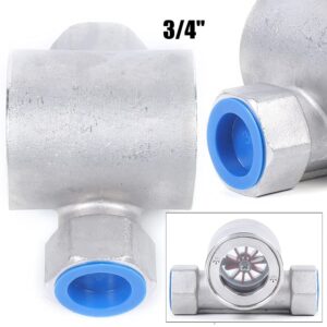 3/4" NPT Stainless Steel 304 Sight Water Flow Indicator with Plastic Impeller for Water Cooling System