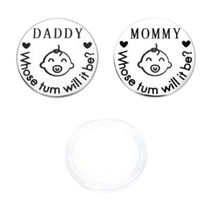 funny new parent decision coin, new parents gift for couples new mom and dad gifts first time fun baby pocket hug token double-sided flip coin for women men decision making pregnancy (1pc)