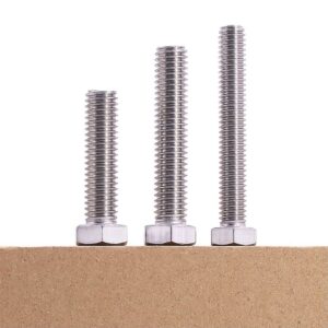 M12-1.75 x 50mm (8 pcs) Hex Head Bolts, 304 Stainless Steel 18/8, Hexagon Head Bolts, Full Thread Coverage, Coarse Thread, Strong, Durable, Thread Size Ranges from 3mm to 20mm Head Bolts, DIN933