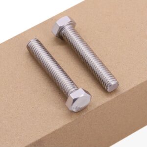 M12-1.75 x 50mm (8 pcs) Hex Head Bolts, 304 Stainless Steel 18/8, Hexagon Head Bolts, Full Thread Coverage, Coarse Thread, Strong, Durable, Thread Size Ranges from 3mm to 20mm Head Bolts, DIN933