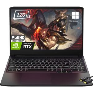 lenovo ideapad 3 gaming 15.6" 120hz fhd ips laptop, 6-core amd ryzen 5 6600h(beats i7-11700h), geforce rtx 3050 graphics, 24gb ddr4 ram, 1024gb pcie ssd, backlit keyboard, hdmi cable, win 11 pro, grey