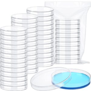 fabbay 120 pack sterile plastic petri dishes with lids 90 x 15 mm deep clear lab petri dishes cell culture dishes for school science project, lab experiment, biological themed party supplies