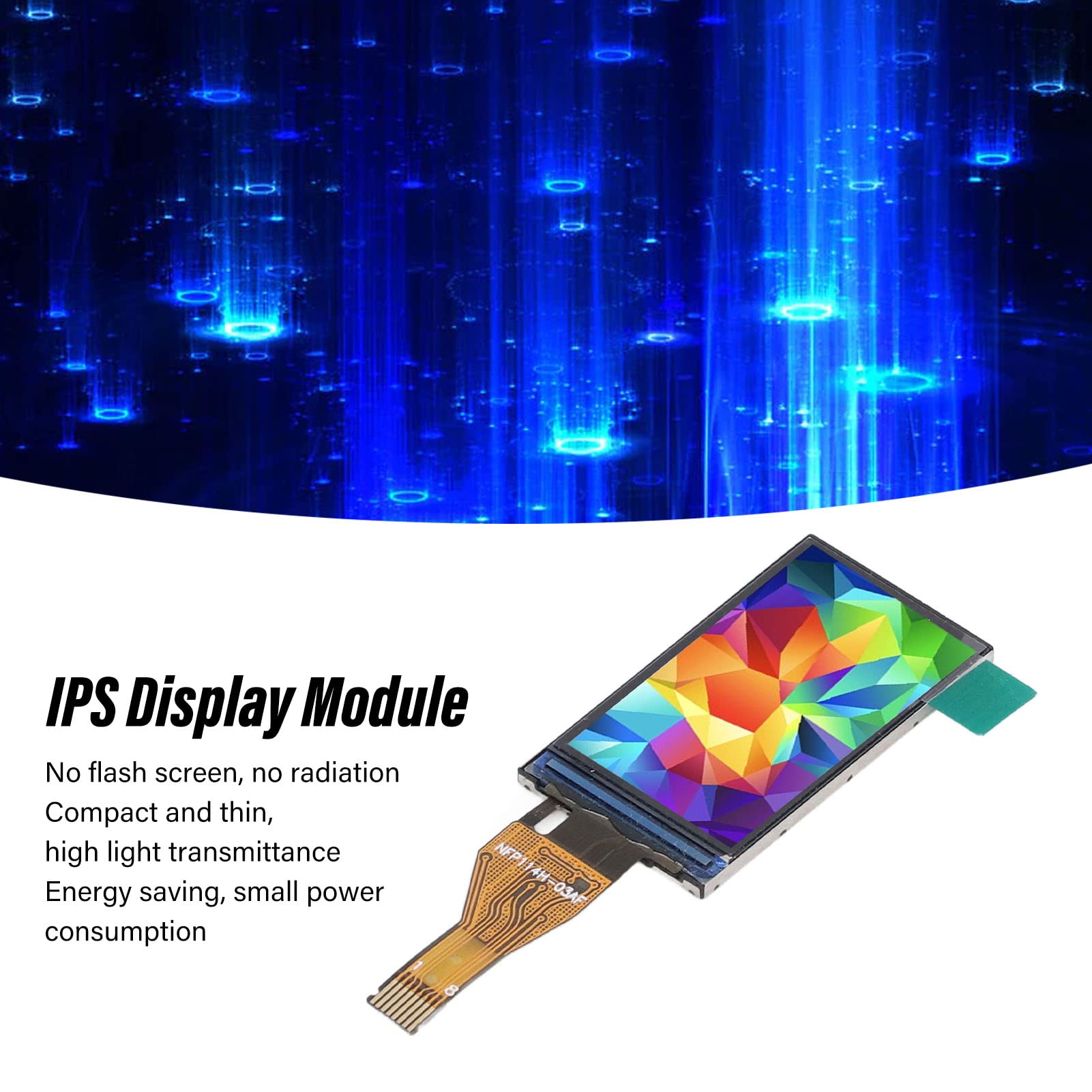 IPS Display Module, 2Pcs ST7789V Drive Non Radiation 135x240 Resolution IPS Display Module Compact SPI Interface Saturated Energy Saving for Controller Board