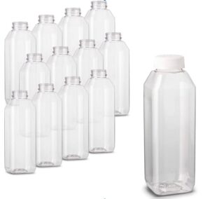 16 oz plastic juice bottles with tamper evident caps