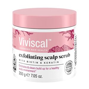 viviscal exfoliating scalp scrub, clarifying scrub with biotin & keratin, promote fuller & healthier hair growth, gentle exfoliating scalp treatment, 200g (7.05 oz.)