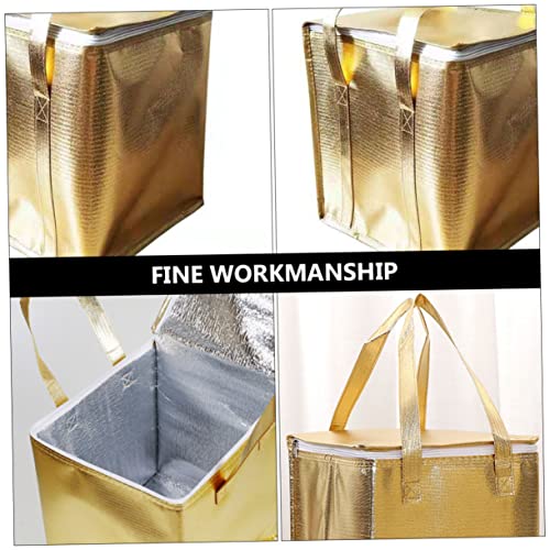 Luxshiny 2pcs Delivery Shopping Grocery Carrying and Design Thermal Aging Sturdy Zipper Item Hiking Bags Soft Insulation Capacity Camping Holder Away Warmer Cold Tote Carrier M Convenient