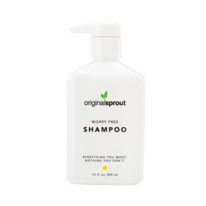 original sprout worry free shampoo for all hair types, vegan shampoo, 10 oz. bottle