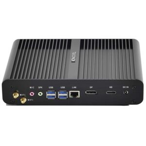 kingdel nc860 fanless mini computer, mini gaming pc with i7 11th gen. cpu, 16gb ddr4 ram, 512gb nvme ssd, 4k: 4096x2304, hd, dp, gigabit ethernet, w-11 pro