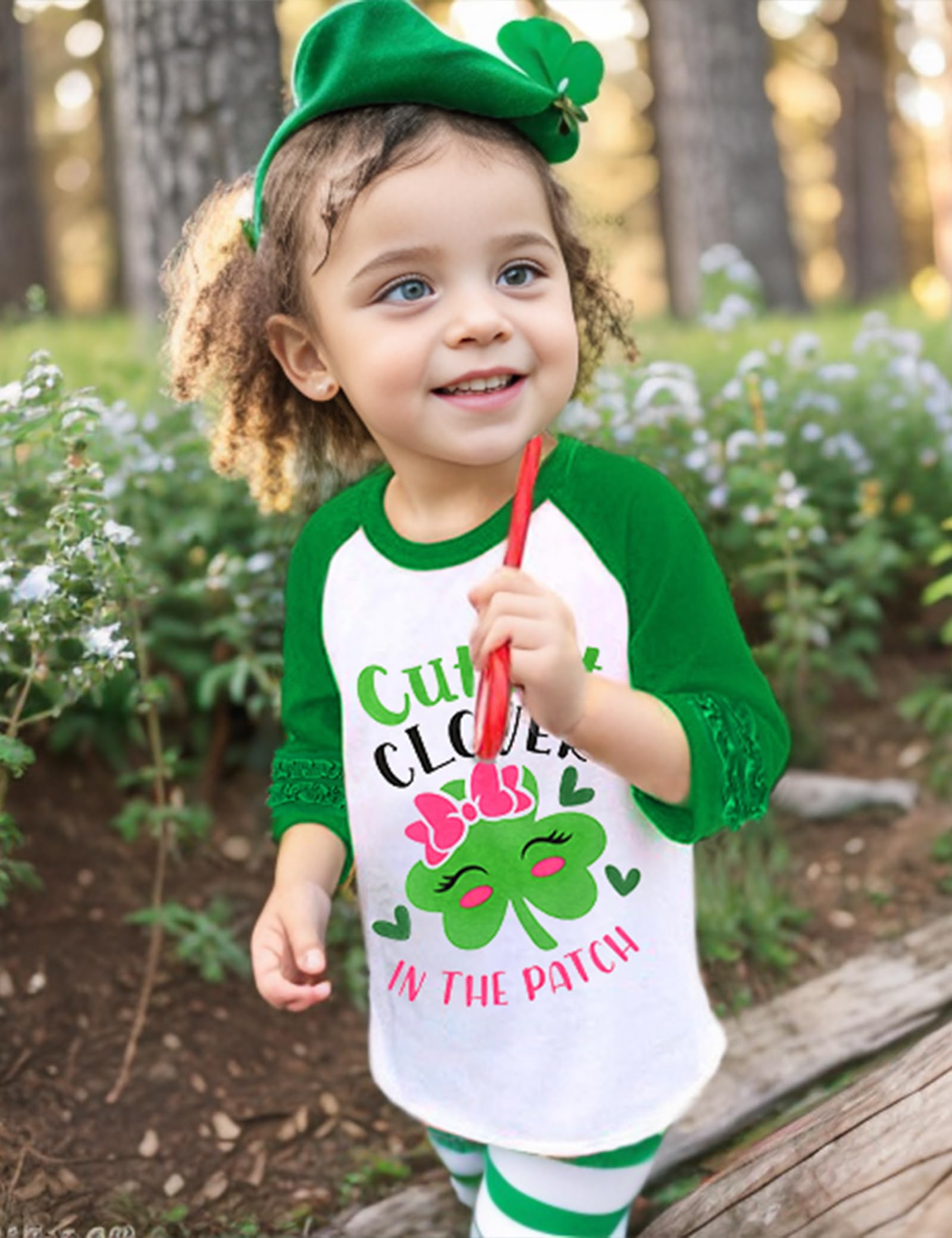 St. Patrick's Day Tees Toddler Baby Girls T-Shirt Lucky Shamrock Long Sleeve ST. Patrick's Day Tops