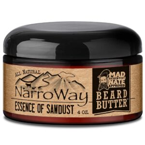 narroway all natural beard butter 4 oz jar (essence of sawdust)