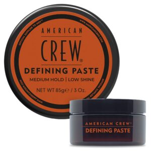 american crew men's hair defining paste, like hair gel with medium hold hair gel & low shine, 3 oz (pack of 1)