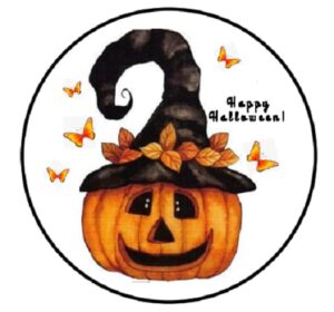 24 pcs halloween cute pumpkin witch​​​​​​​​​​ stickers envelope seals labels round tags, stamps sticker for gift cards, envelopes, boxes for holiday, birthday, christmas