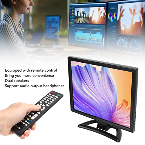 LED Computer Monitor, 17 Inch PC Monitor HD 720P 1080P Multimedia Interface Dual Speakers for Laptop Monitoring (US Plug)