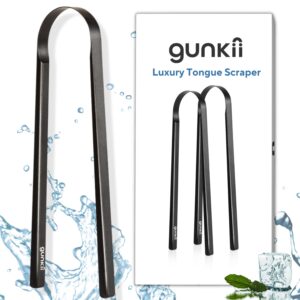 tongue scraper, tongue cleaner for adults and kids, fights bad breath, metal tongue scraper, great for oral care, oral hygiene, ayurveda tongue scraper, hygiene luxury black tongue scraper. (2 pack)