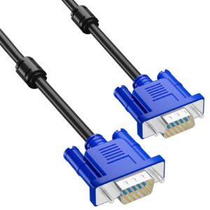 hyangqu 5ft/60in vga cables, vga to vga monitor cable, male-to-male vga cord video transmission cable, for to monitor/projector with vga plug port - ideal for office or home use