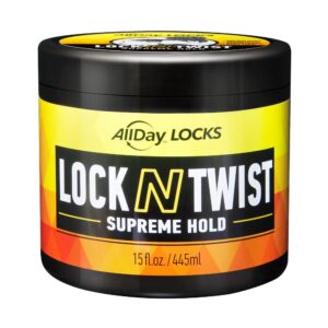 allday locks locking gel | retwists locks, supreme hold | smooths & tames frizz, flake-free, soft finish | 15 oz