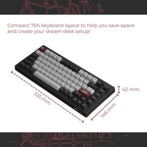 Akko Dracula Castle 5075B Plus Wireless Gaming Keyboard | LED RGB Wireless Keyboard with PBT Keycaps | 2.4 Ghz Bluetooth Keyboard | USB-C Wired Mechanical Keyboard | Gaming PC Accessories