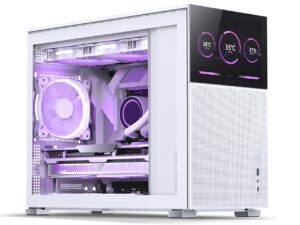 jonsbo d31 mesh sc white micro computer case with screen, m-atx/itx mainboard/support rtx 4090(335-400mm) gpu 360/280aio,power atx/sfx: 100mm-220mm multiple tool-free design pc case