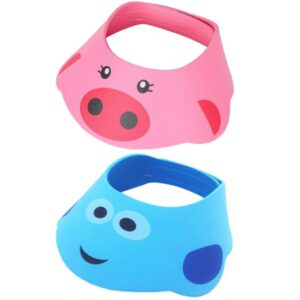 kisangel children 2pcs children's shampoo cap bath visor shower cap shower hat for shower caps for kid shower cap shower cap things adjust plastic ear muffs adjustable shower cap