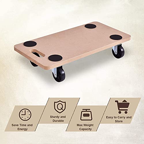 ARNOT Furniture Dolly, Furniture Movers with Wheels, Heavy Duty 4 Wheels Moving Dolly, for Piano Couch Fridge, Securely Holds 500 Lbs, (23" x11.5" Platform)