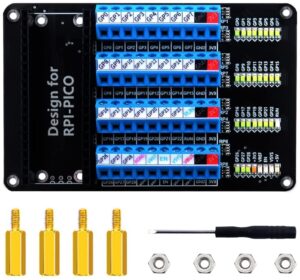 redtagcanada for raspberry pi pico expansion board 5v m2.5 40pin led out gpio screw terminal with led data protocol 12c uart analog digital