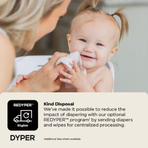 DYPER Viscose from Bamboo Baby Wet Wipes | 99.9% Water Unscented for Sensitive Newborn Skin | Hypoallergenic | Honest Ingredients | Made with Plant-Based* Materials | Face & Hand | 1 Pack