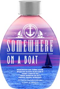 somewhere on a boat tanning lotion for indoor tanning beds/outdoor sun tan dark tanning bed lotion w/coconut oil, pineapple & shea butter 13.5oz - white lotion, no bronzer