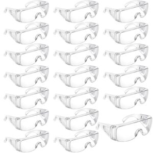 queekay safety glasses over eyeglasses anti dust impact scratch safety goggles for men women nurses workers architect lab(20 pairs)