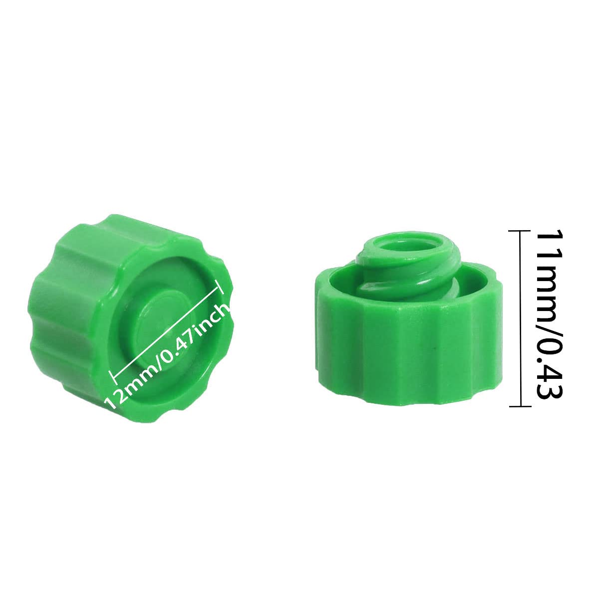 ITROLLE 100PCS/PACK No Needle Luer Lock Cap Syringe Tip Caps, Green