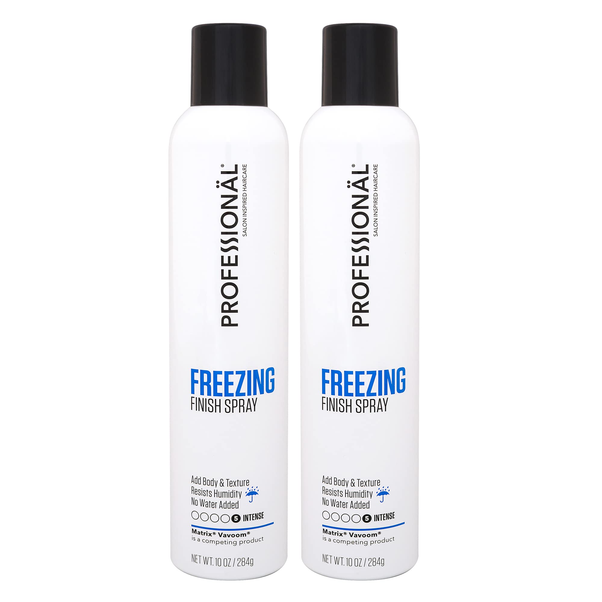 Professional Freezing Finish Hair Spray - (2-Pack) 10 oz - 55% VOC Extra Strong Intense Hold Hair Spray - Humidity-Resistant Finish Spray