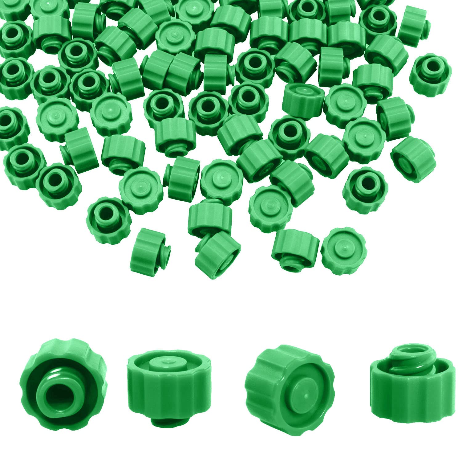 ITROLLE 100PCS/PACK No Needle Luer Lock Cap Syringe Tip Caps, Green