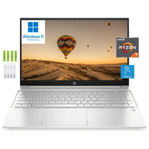 hp windows 11 pro pavilion 15 15.6" fhd touchscreen business laptop computer, 8-core amd ryzen 7 5825u (beats i7-1185g7), 32gb ram, 1tb pcie ssd, backlit keyboard, wi-fi 6, bt 5.2, hdmi, w/battery