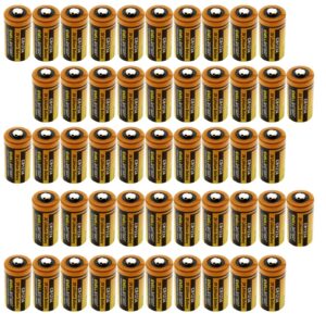 (50-pack) 3.0v exell eb-cr123a lithium battery replaces dl123a, el123ap, sf123a, dl123, dl123a, dl123a2, cr123-2 prcr123-2 rl123a rl123a-1 | highest capacity on the market 1700mah|