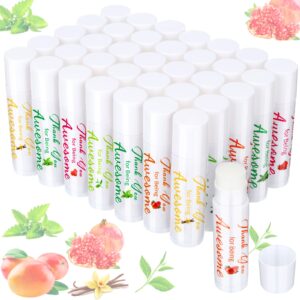 sinmoe lip balm gifts thank you for being awesome lip moisturizer assorted flavors bulk gifts beeswax natural ingredients dry chapped lip care product for coworkers women friend(35 pack)