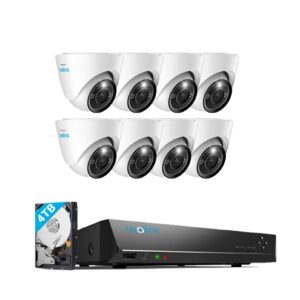 reolink 4k 16ch poe camera security system, 8x rlc-833a poe ip cameras bundle with rln16-410 nvr 16 channel pre-installed 4tb hdd, motion spotlights, 3x optical zoom, two way talk, smart detection