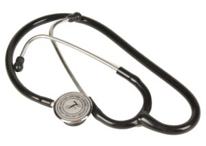 eisco stethoscope - 22"l pvc tubing - stainless steel binaural - includes spare eartips & diaphragm cover