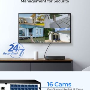 Reolink 4K 16CH PoE Camera Security System, 8X RLC-833A PoE IP Cameras Bundle with RLN16-410 NVR 16 Channel Pre-Installed 4TB HDD, Motion Spotlights, 3X Optical Zoom, Two Way Talk, Smart Detection