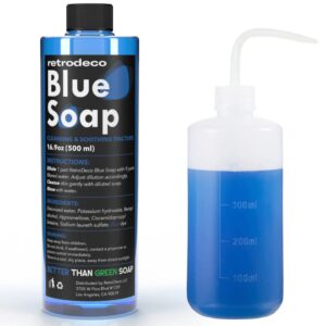 retrodeco ultra concentrated 16.9oz tincture of blue tattoo soap usp: makes 1.3 gallons of blue soap with xl 16.9oz squeeze bottle for skin and piercings, better than green soap