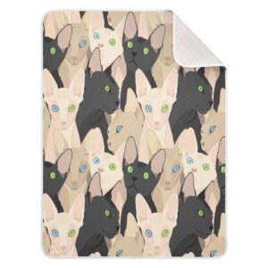 kigai sphynx cats baby blanket 30 x 40 inch soft and warm toddler bed blankets newborn receiving blanket for boys girls crib stroller